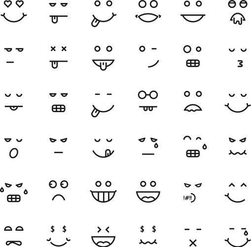 Emoji faces keyboard symbols smile Royalty Free Vector Image