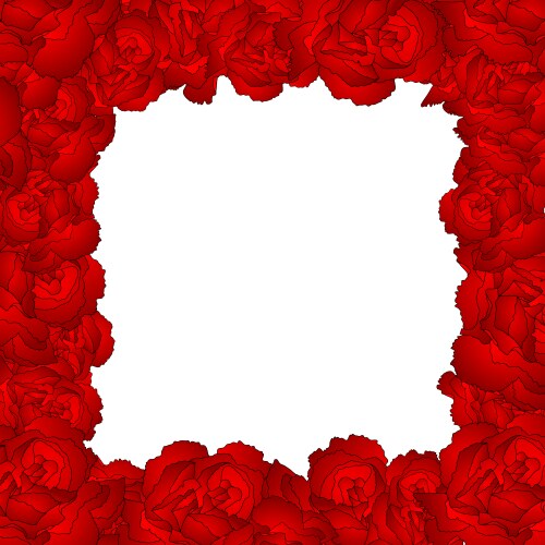Red rose and iris flower border Royalty Free Vector Image