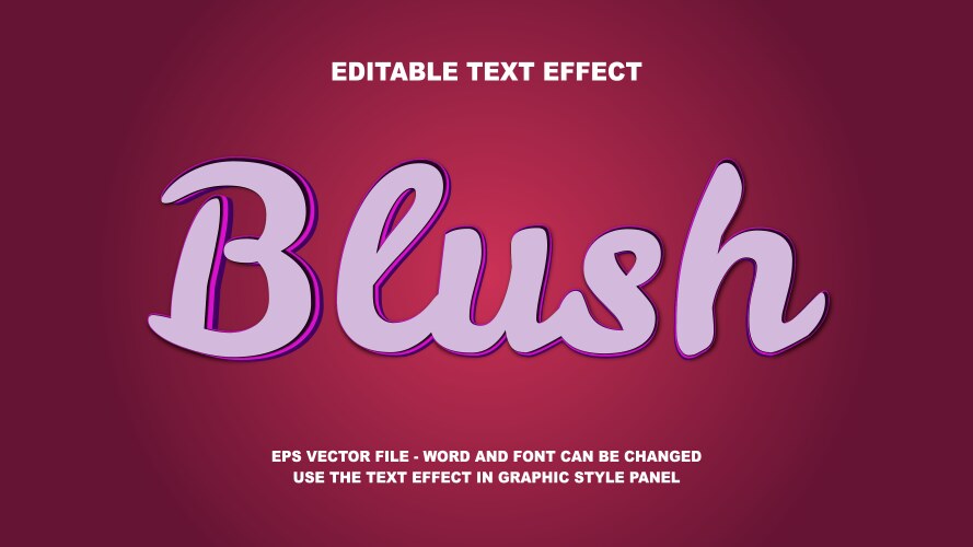 Editable text effect indigo 3d template Royalty Free Vector