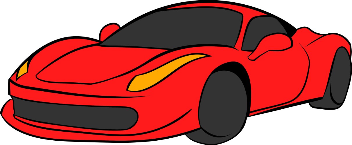 Red hot european style sports-car cartoon Vector Image