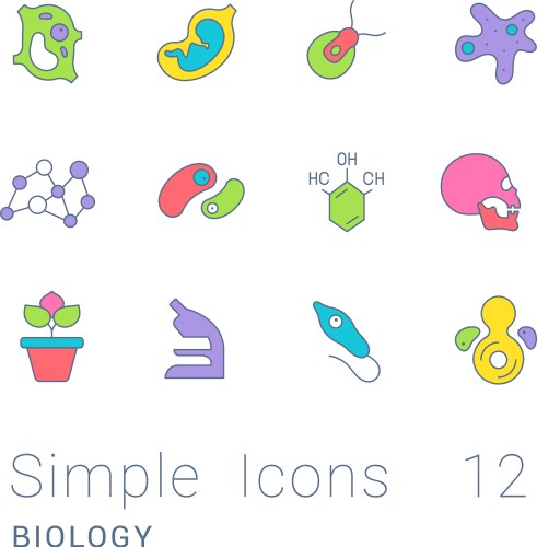 Unicellular bacterium bright violet icon biology Vector Image