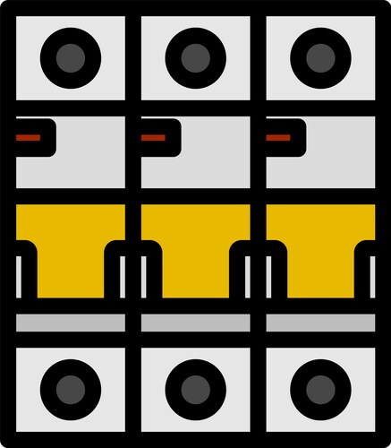 Circuit breakers box icon Royalty Free Vector Image