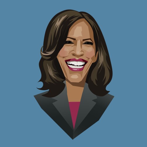 Cartoon portrait kamala harris Royalty Free Vector Image