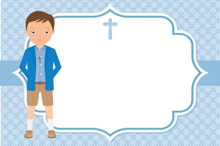 First holy communion invitation design template Vector Image