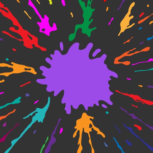 Purple splashes comics book cartoon style Vector Image