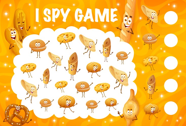 Kids board game with cartoon bread characters Vector Image