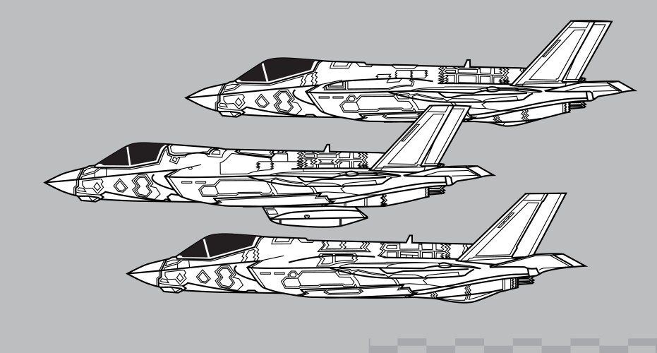 Lockheed martin f-35 lightning ii Royalty Free Vector Image