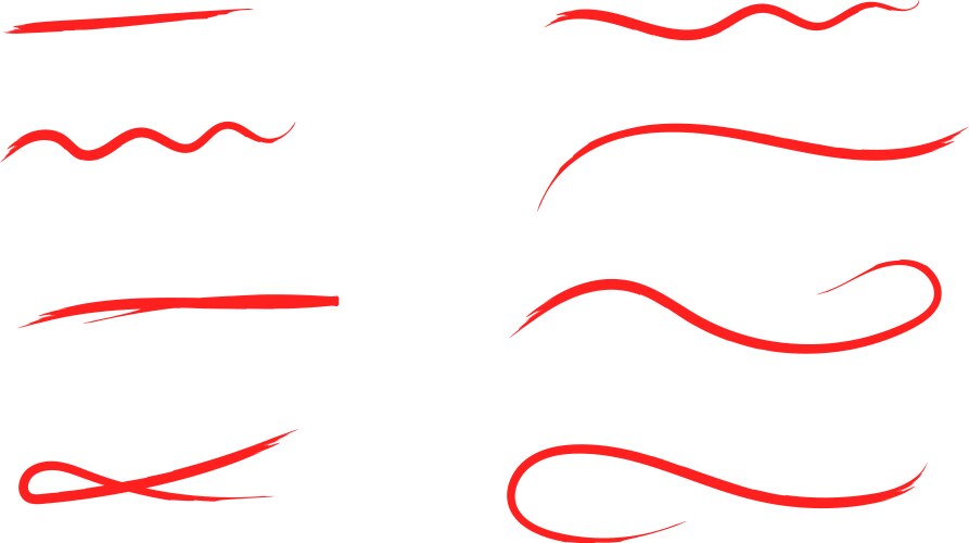 Red brush stroke underline Royalty Free Vector Image