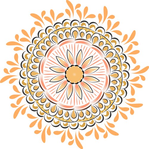 Elegant simple mandala line drawing for print Vector Image