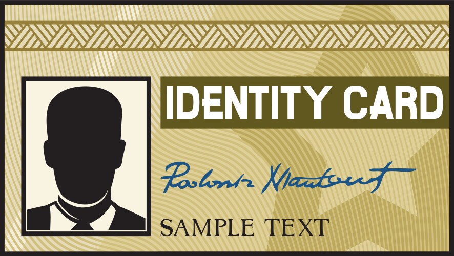 Hand holding id card Royalty Free Vector Image