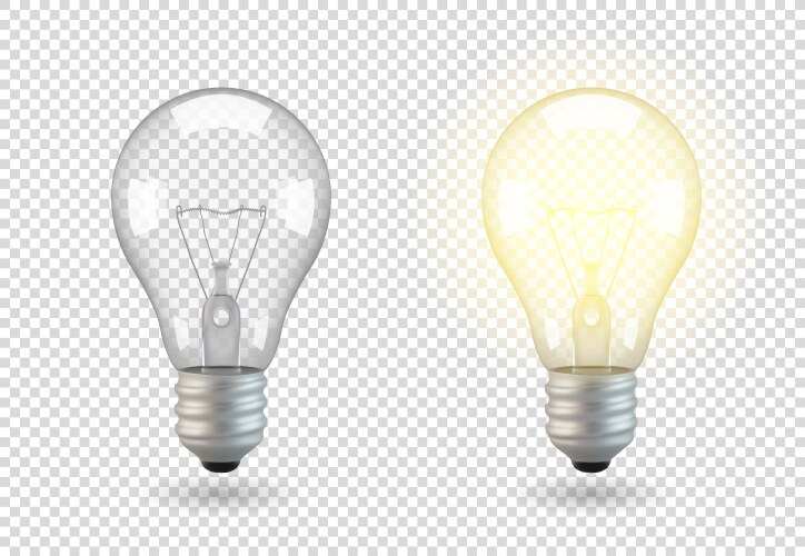 Led light bulb set isolated Royalty Free Vector Image