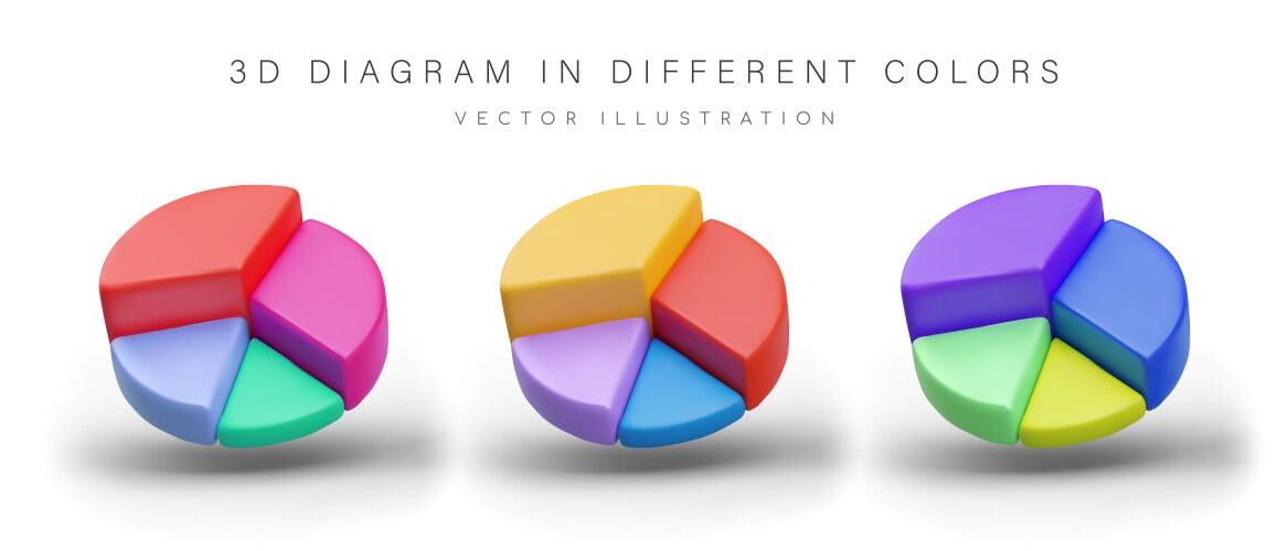 Pie chart set diagram collection with sections Vector Image