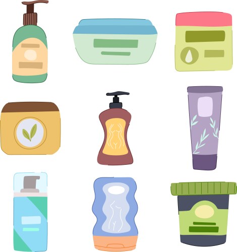 Eye cream set cartoon Royalty Free Vector Image