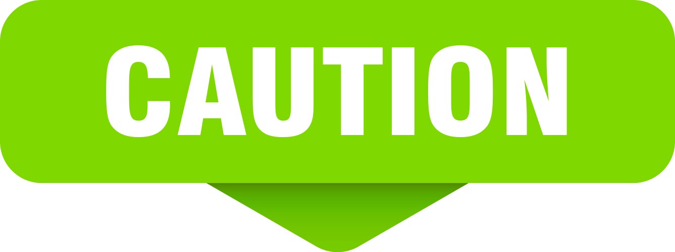 Caution sticker sign on transparent Royalty Free Vector