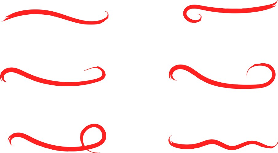 Red brush stroke underline Royalty Free Vector Image