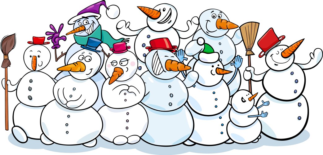 Happy snowman cartoon Royalty Free Vector Image