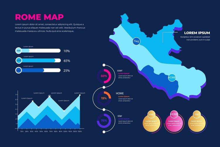 India map infographics Royalty Free Vector Image