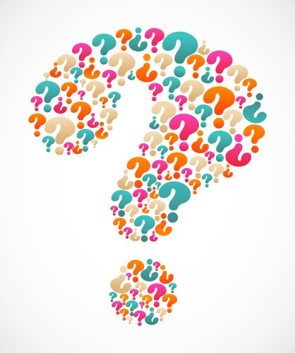 Box with question mark icons Royalty Free Vector Image