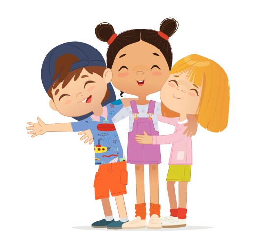Happy kids going to school Royalty Free Vector Image
