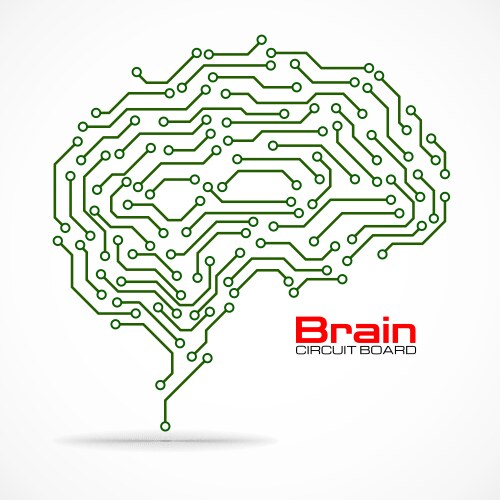Technological brain circuit board Royalty Free Vector Image