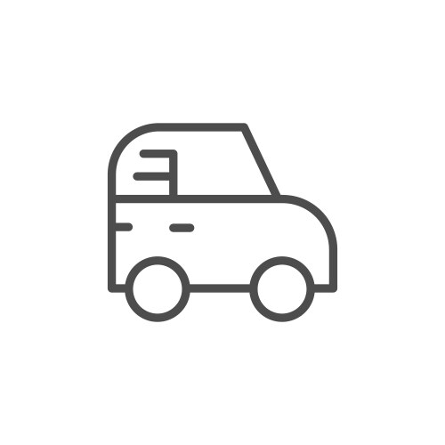 Car silhouette line icon side view Royalty Free Vector Image
