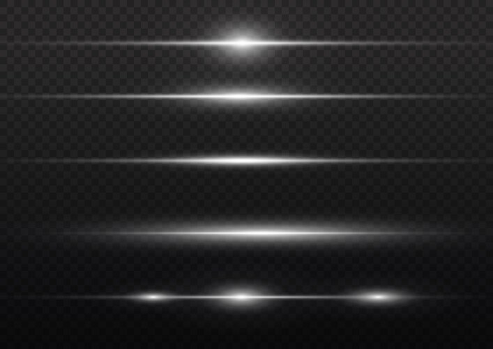 White glowing rays sparkle horizontal light line Vector Image