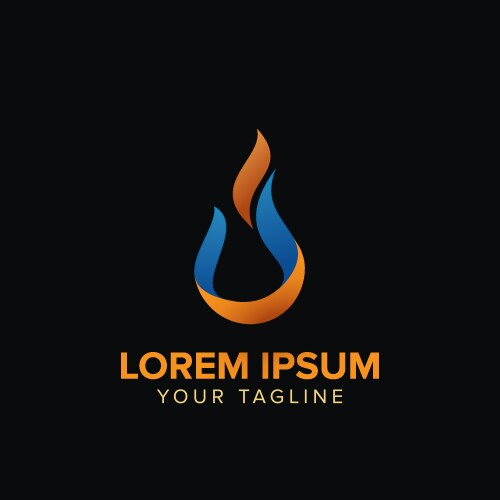 Drop fire logo design Royalty Free Vector Image