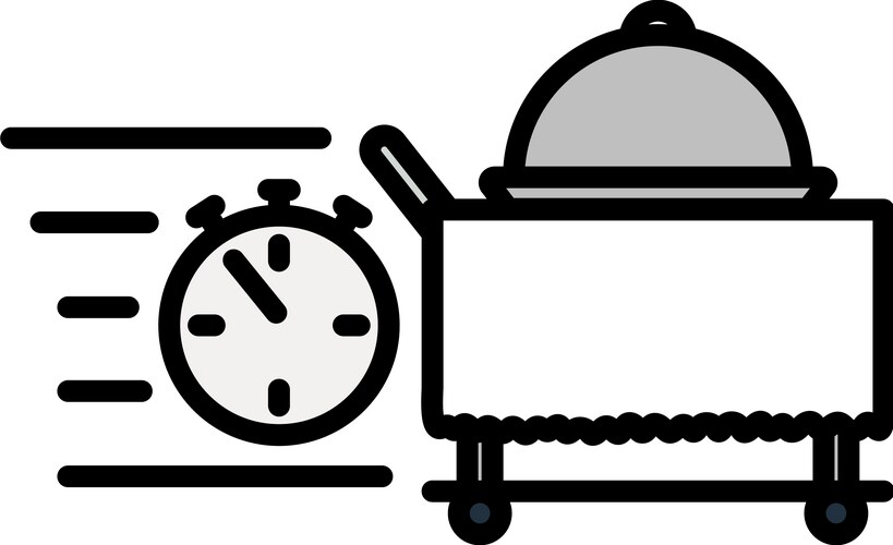 Room service icon simple black style Royalty Free Vector