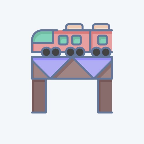 Icon bridge over the river train related Vector Image