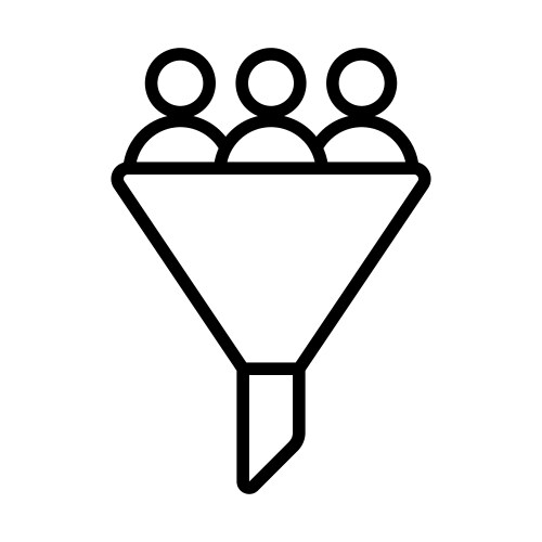 Lead conversion icon black line art Royalty Free Vector