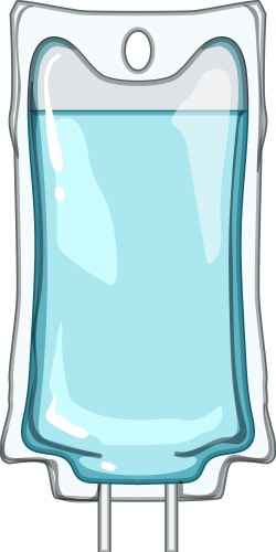 Treatment iv drip bag cartoon Royalty Free Vector Image