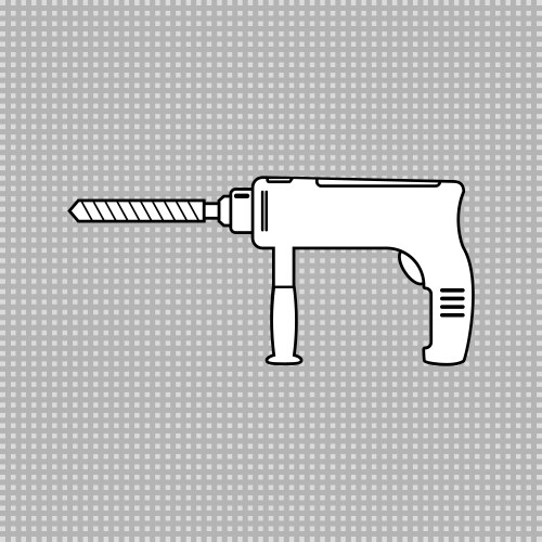 Portable electric hand drill with bit Royalty Free Vector