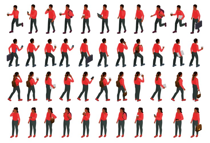 Isometric Black People Vector Images (over 18,000)
