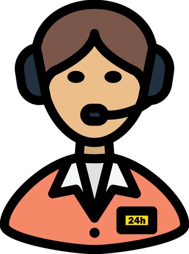 24 hour operator icon Royalty Free Vector Image