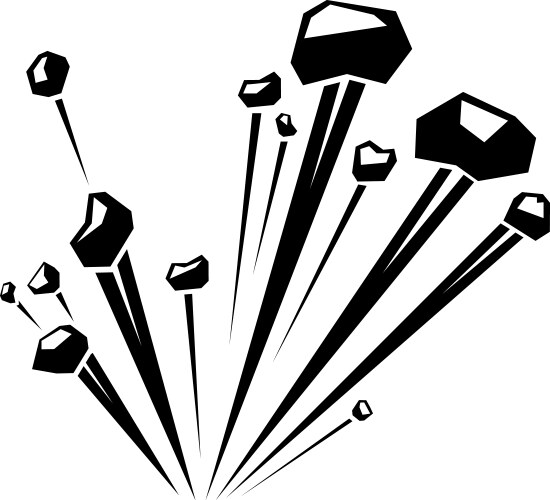 Moving cloud isolated burst of bomb Royalty Free Vector