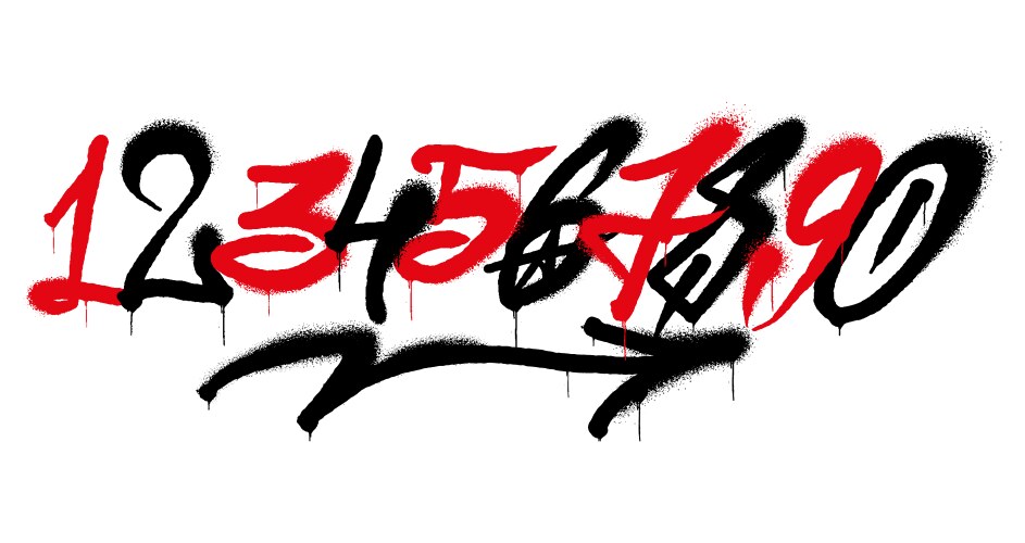 Graffiti Numbers Vector Images (over 4,400)