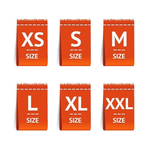 Clothing size labels Royalty Free Vector Image