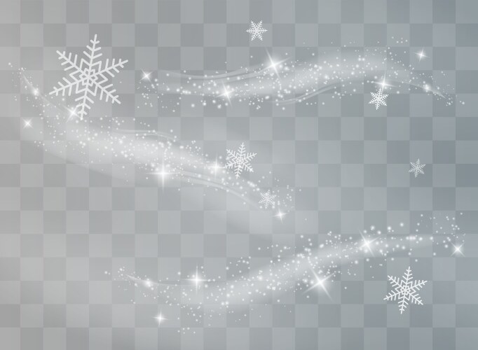 Snow and wind on a transparent background white Vector Image