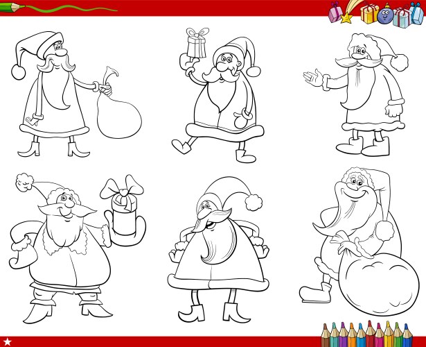 Santa Claus Clip Art Black White Vector Images (over 400)