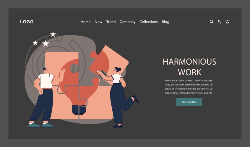 Positive relationships web banner or landing page Vector Image