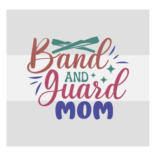 Mascot color guard mom svg band Royalty Free Vector Image