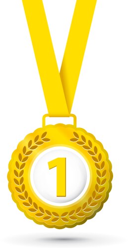 Gold medal for first winner prize Royalty Free Vector Image
