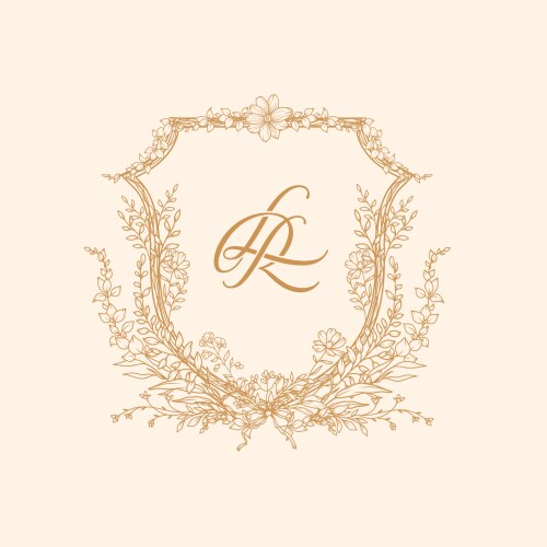 MS Wedding Monogram Crest Royalty Free Vector Image