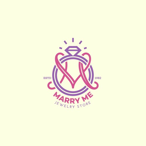 Jewelry logo design template circle ring Vector Image