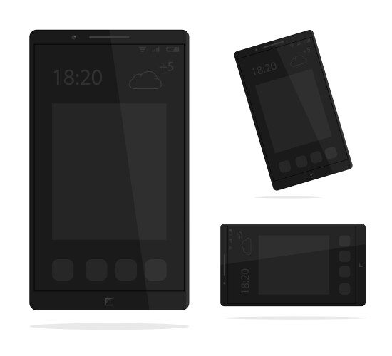 3d phone mockup in perspective view realistic Vector Image