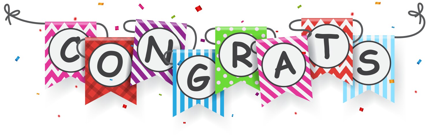 Congratulations paper banner with colorful brush Vector Image