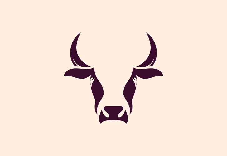 Cow cattle head logo icon design concept Vector Image