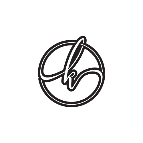 K script letter lines heart love design concept Vector Image