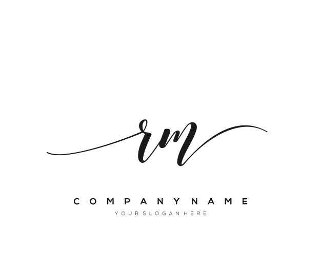 Hand drawn floral n monogram and logo Royalty Free Vector