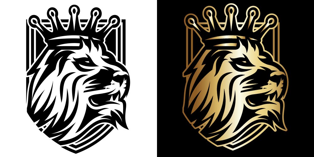 Lion Crown Gold Logo Vector Images (over 2,500)